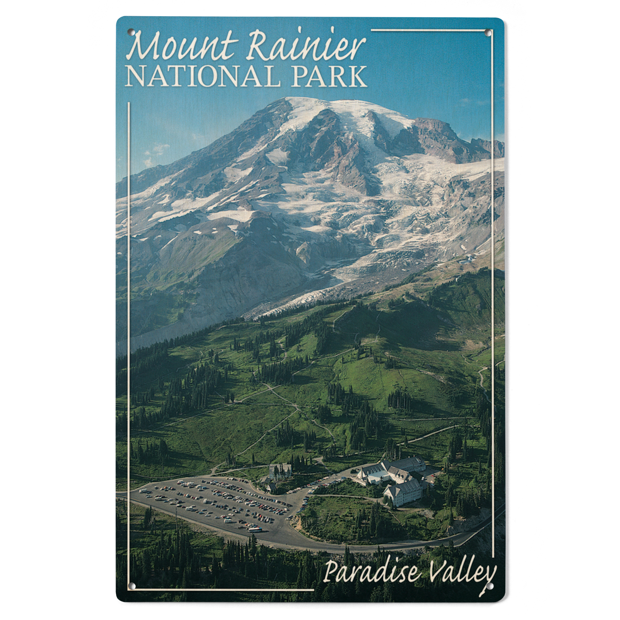 Mount Rainier National Park, Paradise Valley Birch Wood Wall Sign (6x9 ...