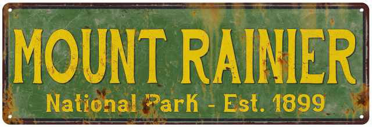 Mount Rainier National Park Rustic Metal 6x18 Sign Cabin Wall Decor ...