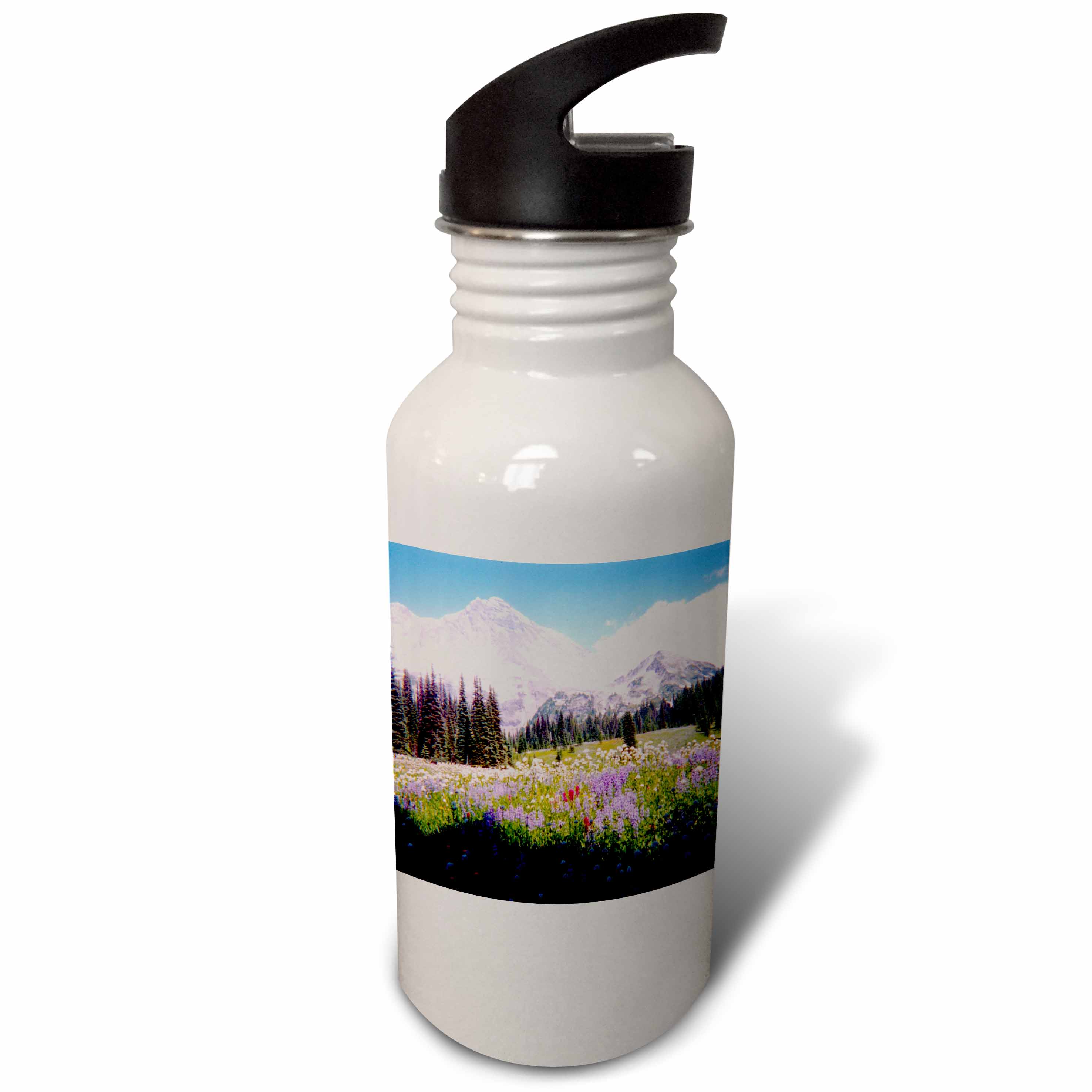 Mount Rainier Viewed from a Field of Flowers - Mount Rainier National ...