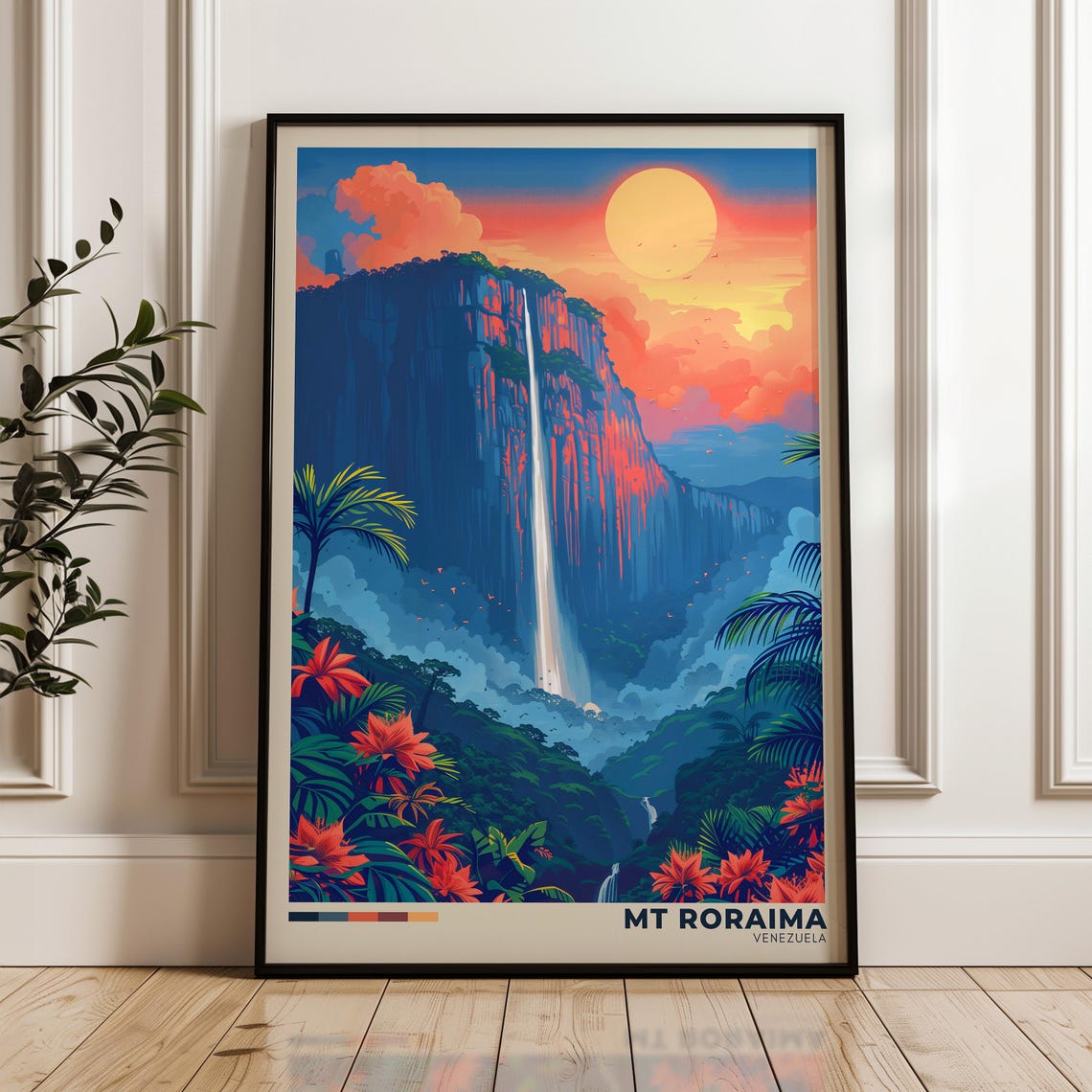 Mount Roraima Travel Poster - Venezuela Wall Art Print, Illustration ...