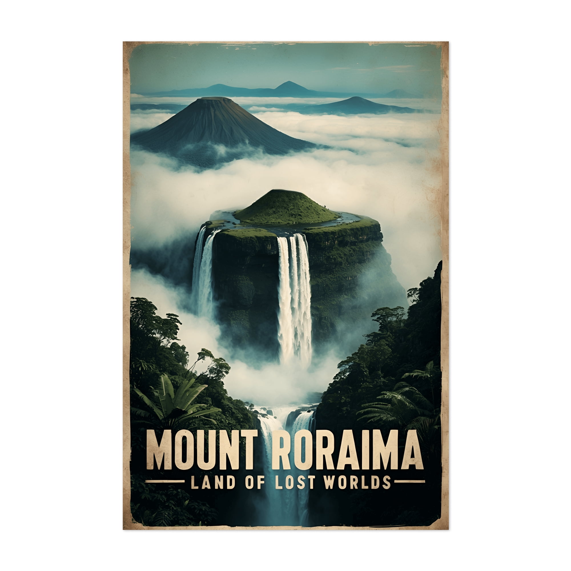 Mount Roraima Vintage Travel Poster – Lost World Adventure ...