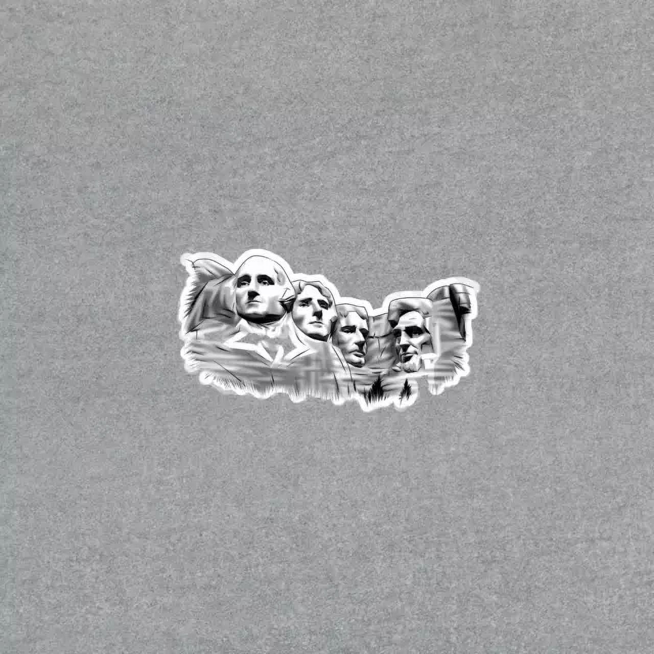 Mount Rushmore Grayscale Illustration Sticker - Iconic American ...