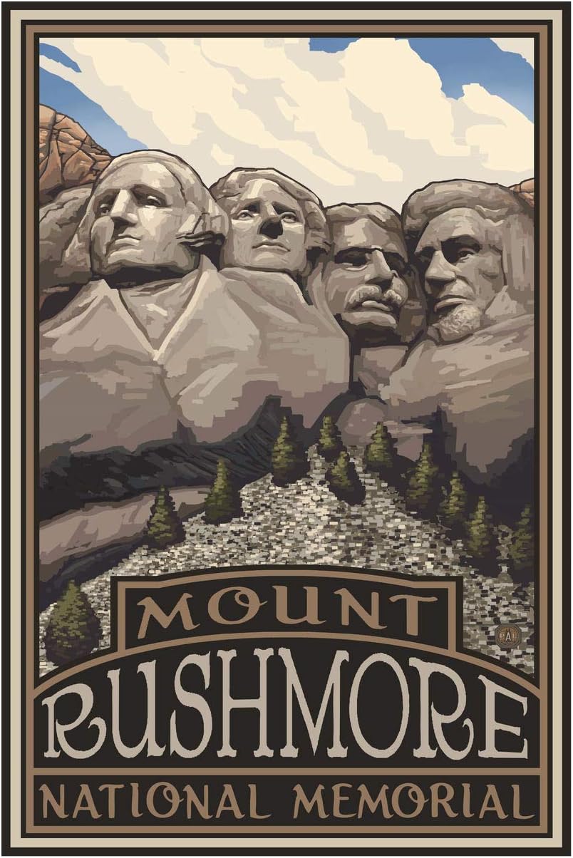 Mount Rushmore National Memorial Giclee Art Print Poster from Travel ...
