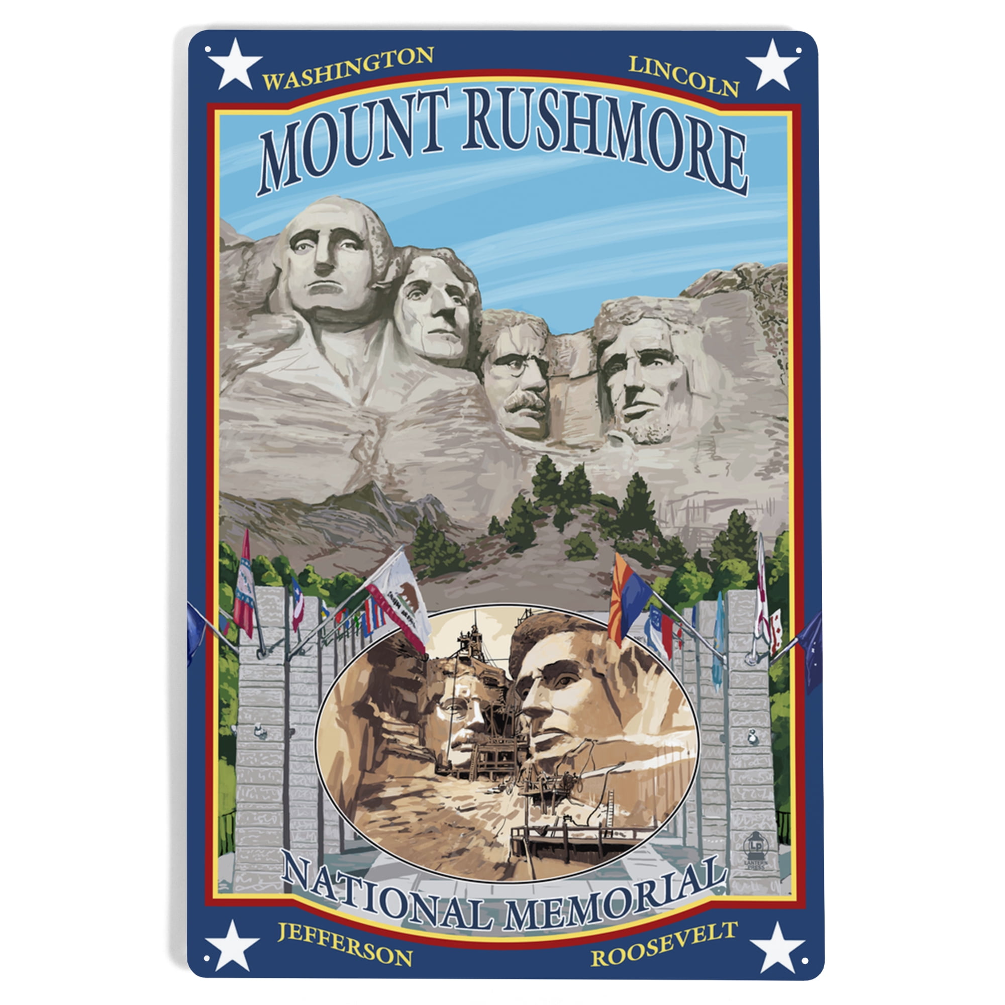 Mount Rushmore National Memorial, South Dakota (12x18 Aluminum Art ...