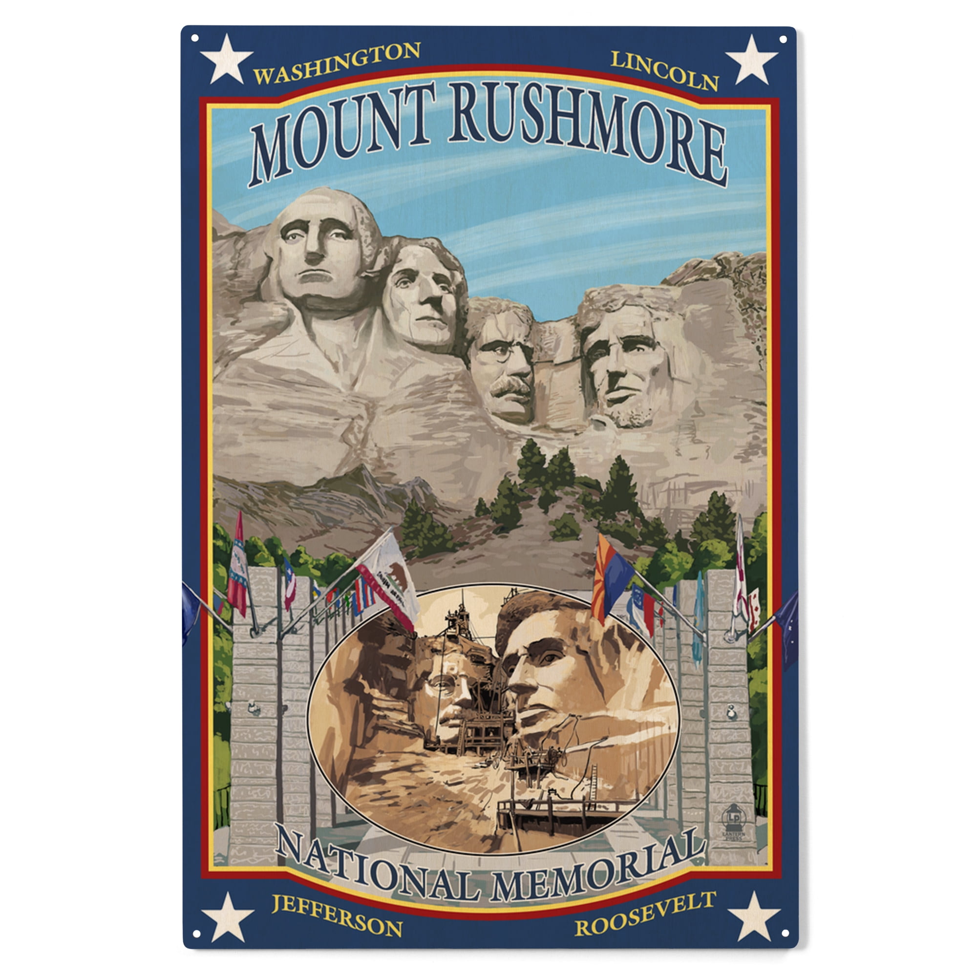 Mount Rushmore National Memorial, South Dakota Birch Wood Wall Sign ...