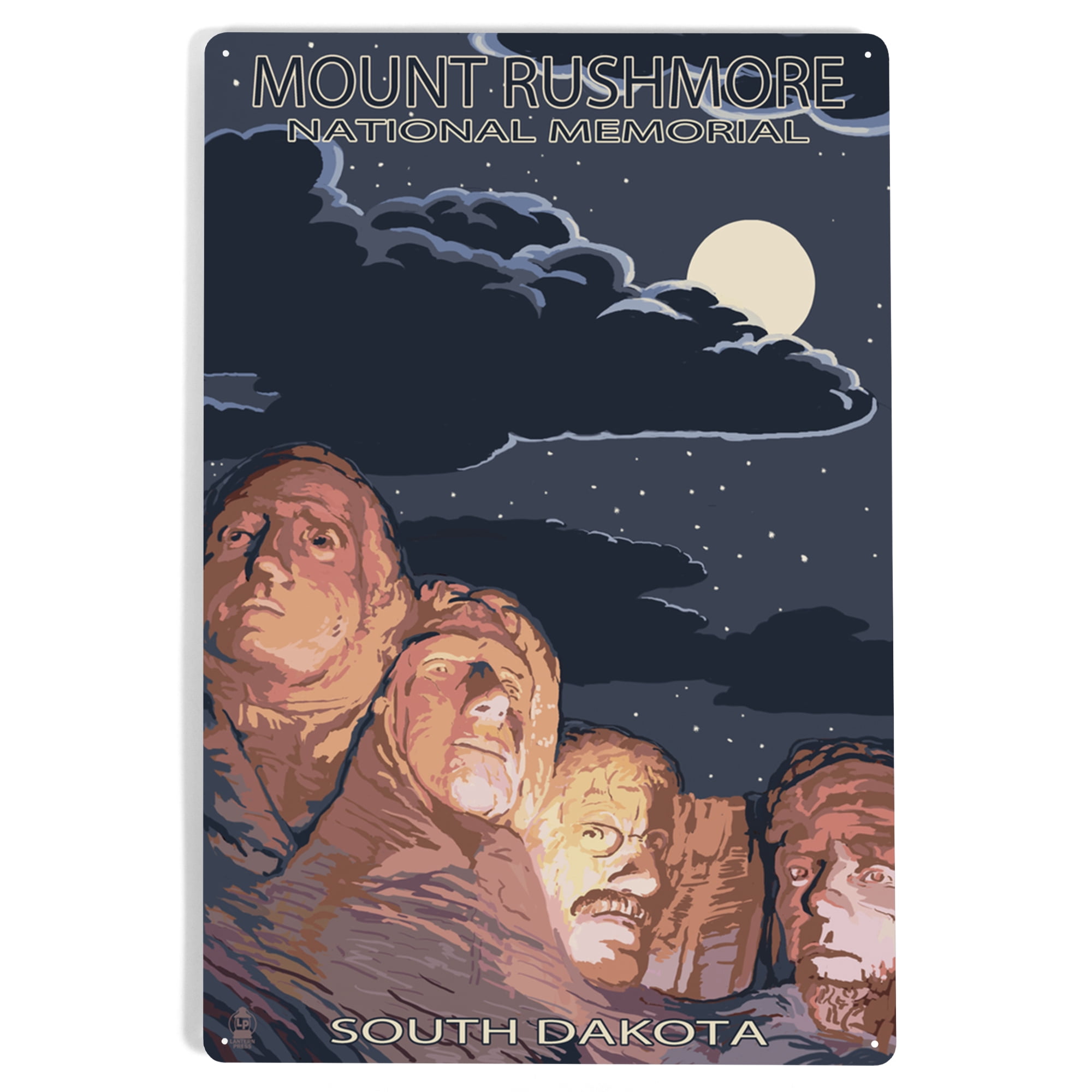 Mount Rushmore National Memorial, South Dakota, Night Scene (12x18 ...