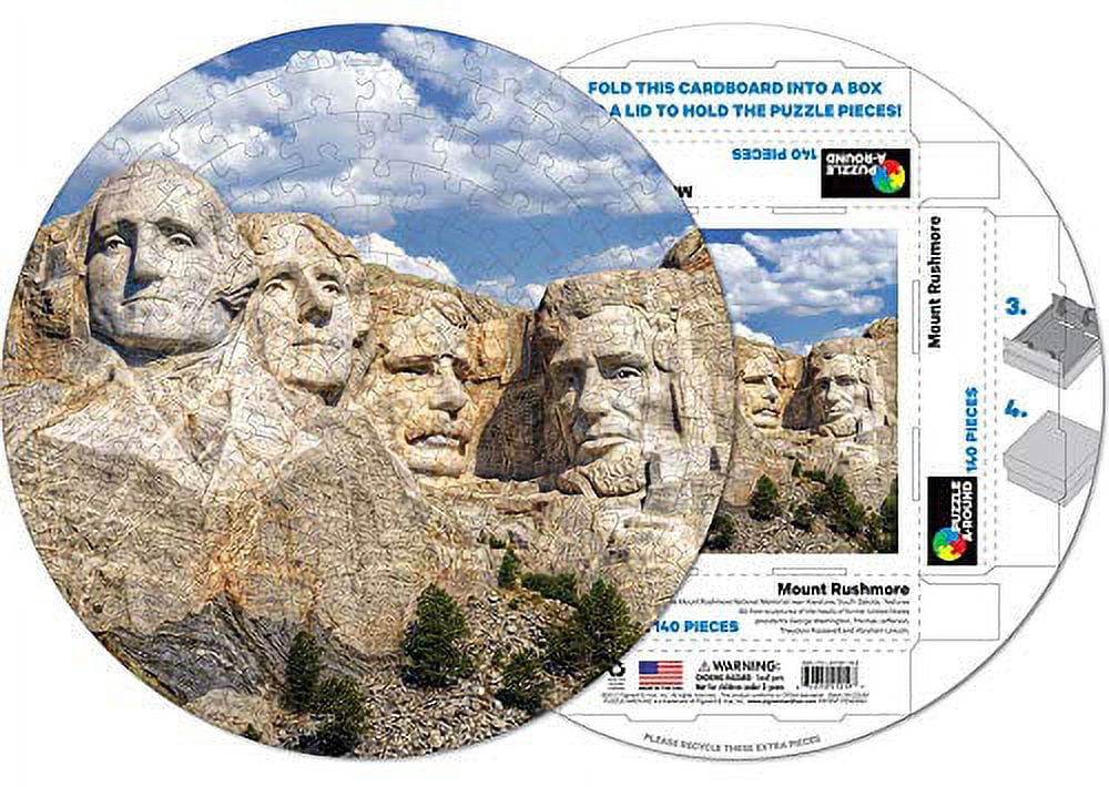 Mount Rushmore Puzzle A-Round 140 piece Round Jigsaw Puzzle - Walmart.com