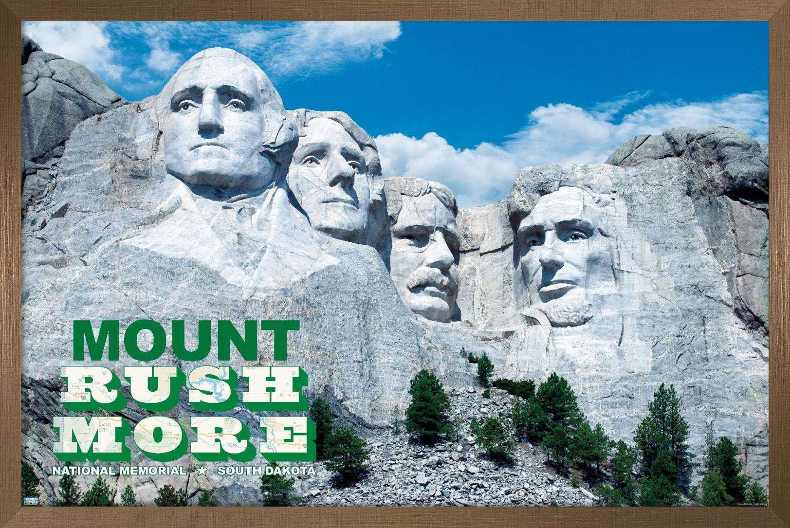Mount Rushmore Wall Poster, 22.375" x 34", Framed - Walmart.com