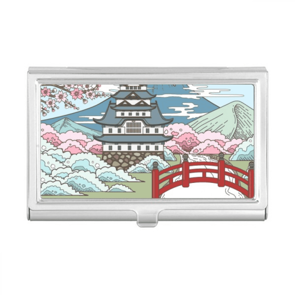 Mount Sakura Japan Ukiyo-e Business Card Holder Case Pocket Box Wallet ...