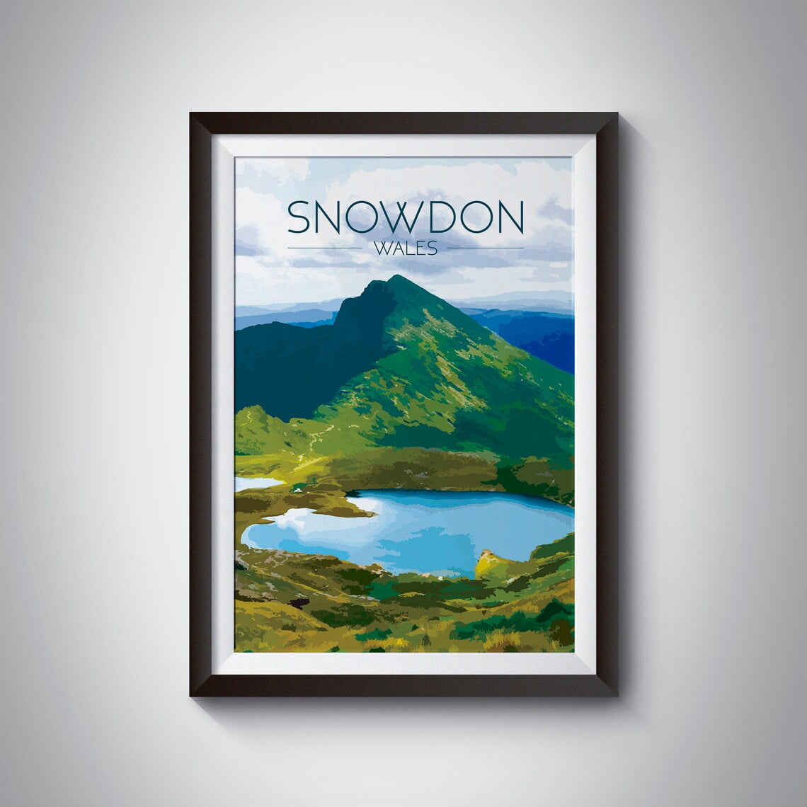 Mount Snowdon Poster, Wales Travel Poster, Three Peaks Challenge ...