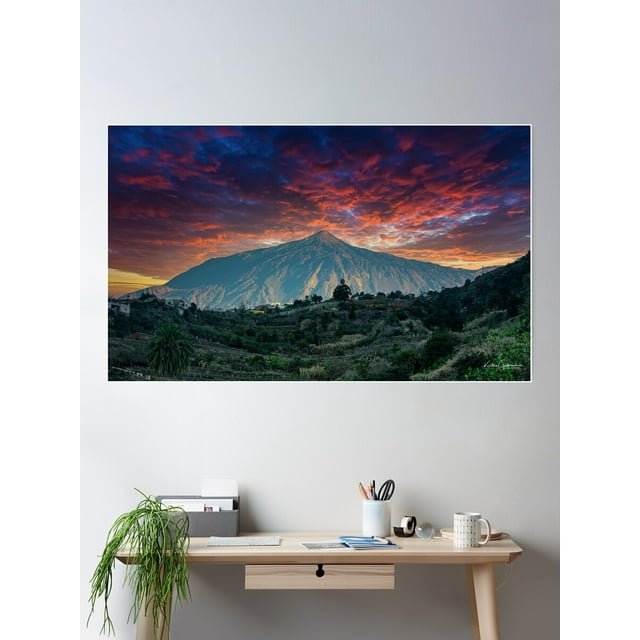 Mount Teide Tenerife Poster Wall Art, Modern Wall Decor For Living Room ...