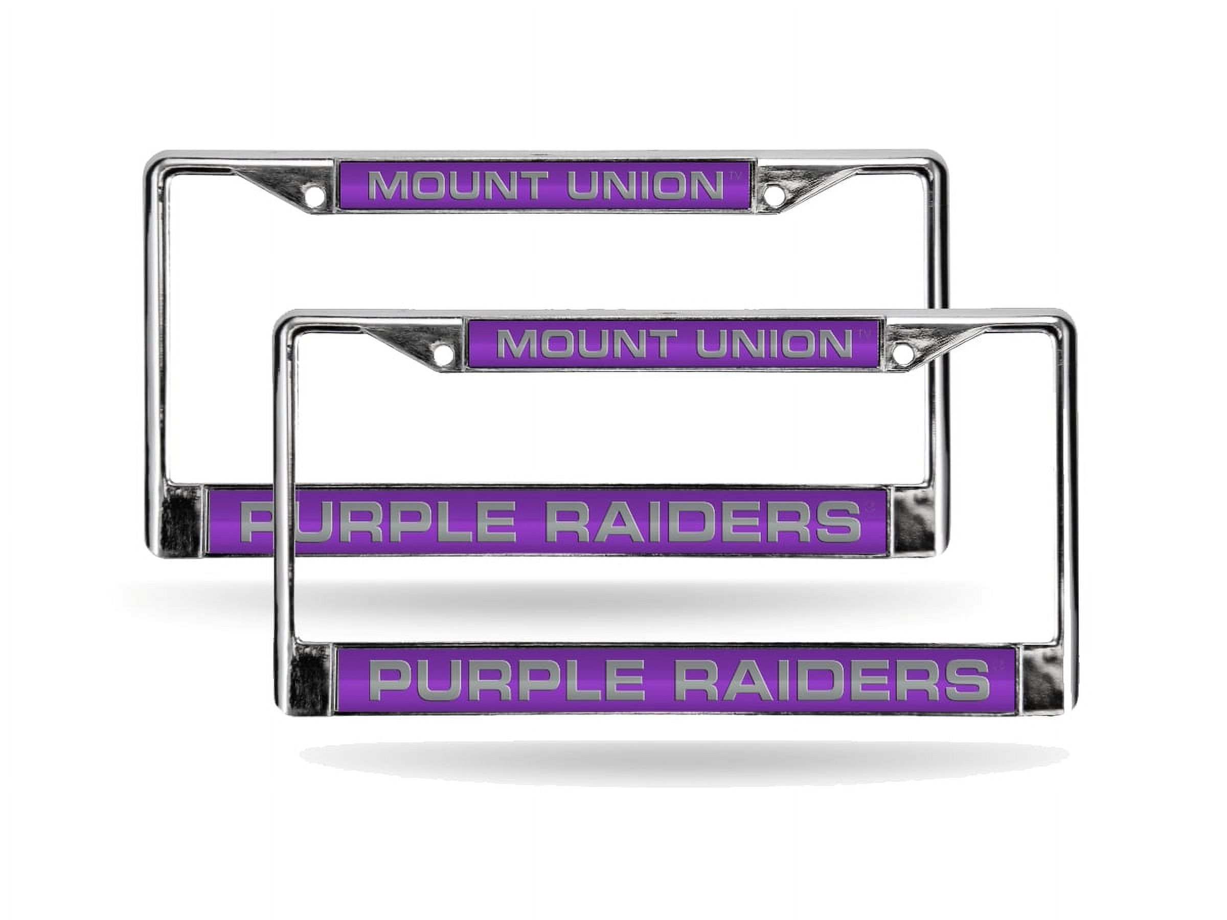 Mount Union Purple Raiders Chrome Metal Laser Cut License Plate Frame ...