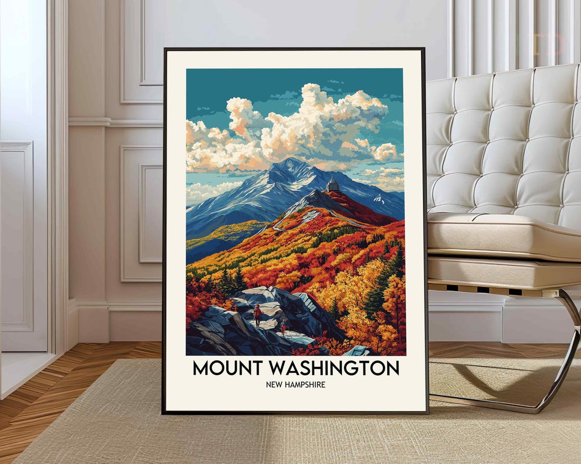 Mount Washington Poster, Mount Washington Print, Mount Washington ...