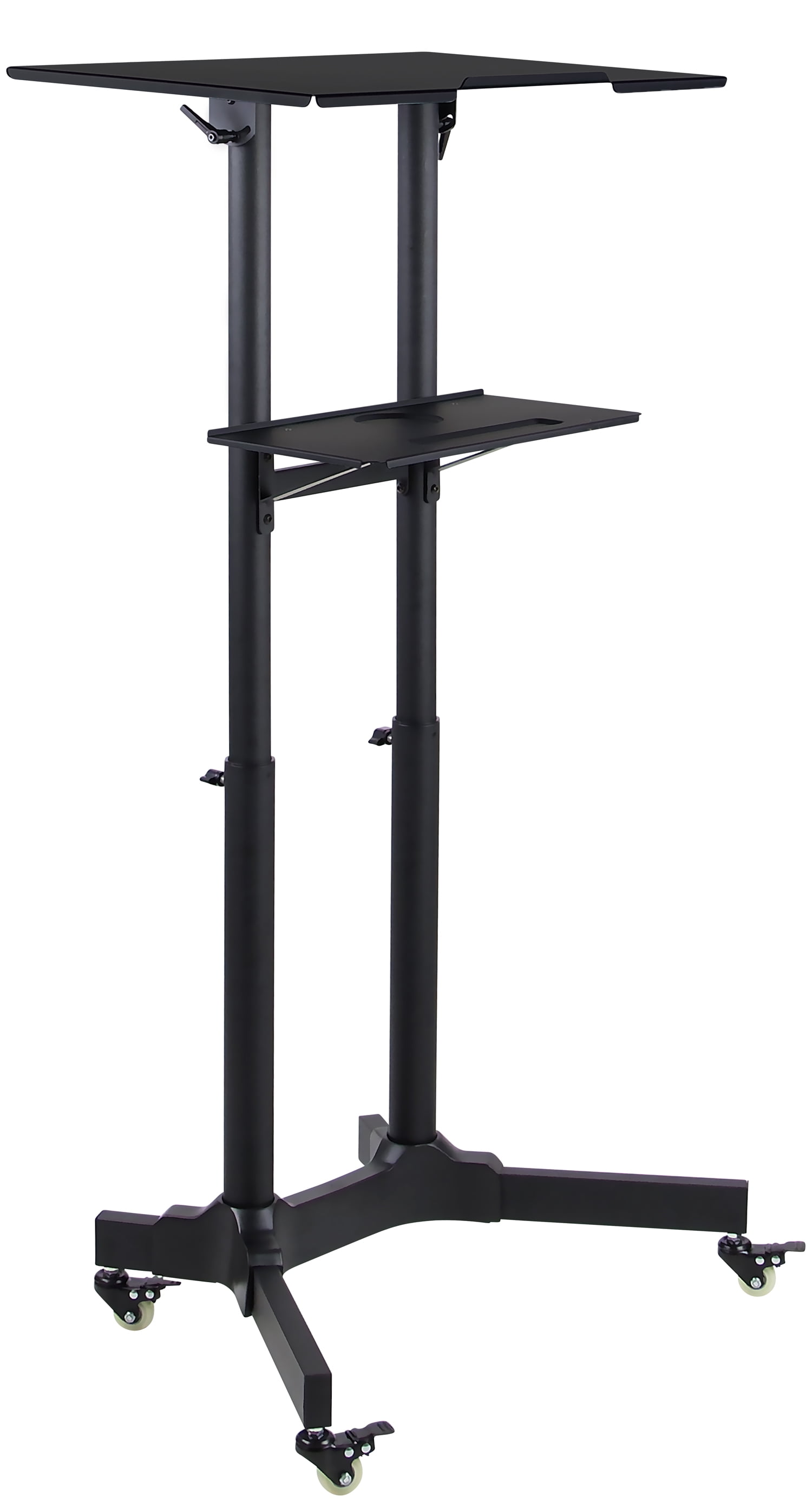 Mount-it! Mobile Standing Height Adjustable Desk, Black Portable ...
