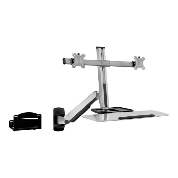 Mount-lt! Wall Mounted Dual Monitor Workstation | Fits 17"-27" Inch ...