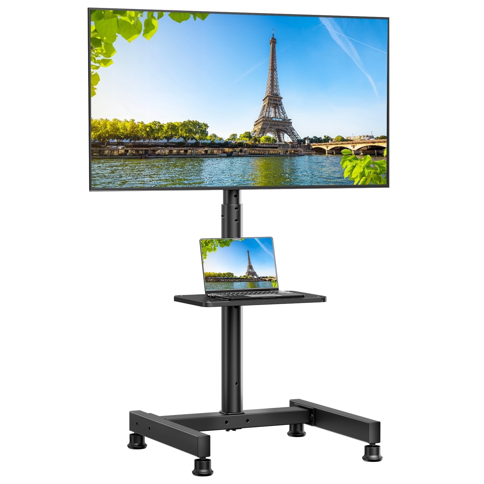MountFTV Rolling TV Cart Floor Stand for 24-60 inch Flat Screen or ...