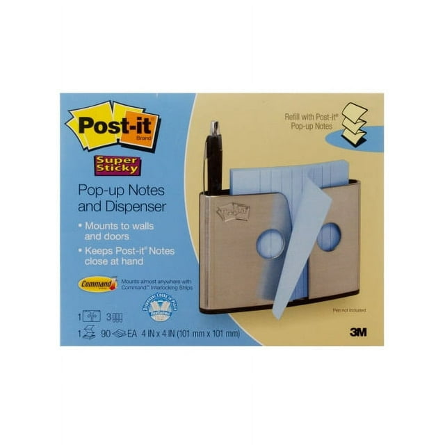 Mountable Post-It Note Pop-Up Dispenser, 4 Count - Walmart.com
