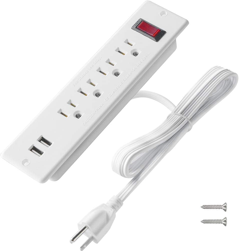Mountable Power Strip Recessed Power Strip with USB 4 Outlet 2 USB ...