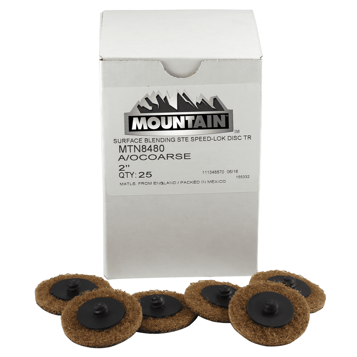 Mountain 8480 2" Twist & Lock Style Surface Prep Disc - Box of 25 ...