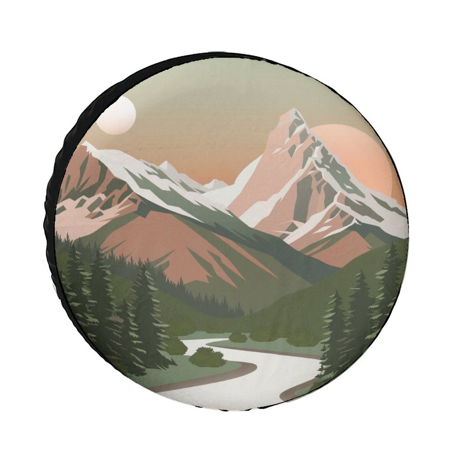 Mountain Adventure Camper Spare Tire Cover Watercolor Nature Landscape ...