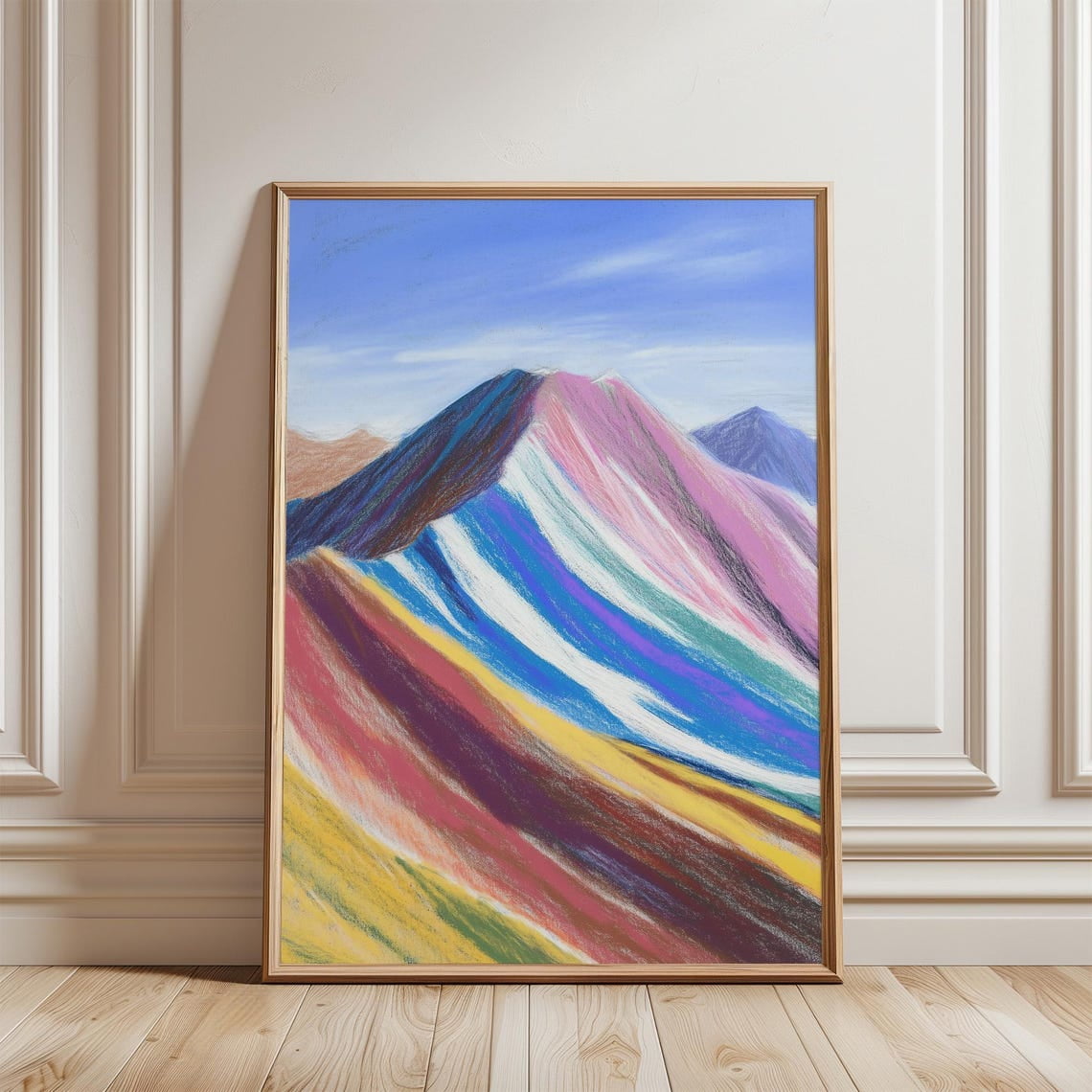Mountain Artwork, Abstract Colorful Wall Art, Abstract Art, Patchwork ...