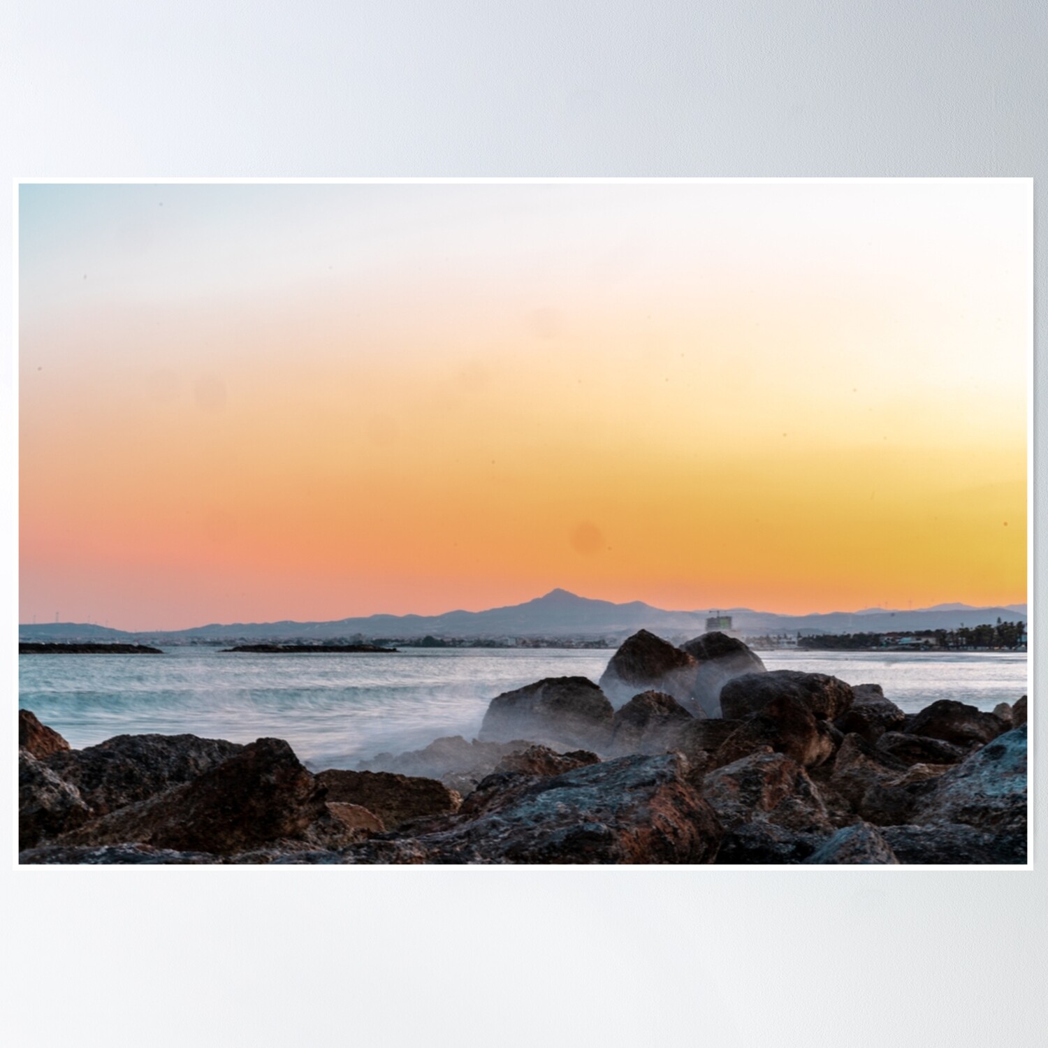Mountain At Far Poster Wall Art, Modern Wall Decor, 8x12 UNFRAMED ...
