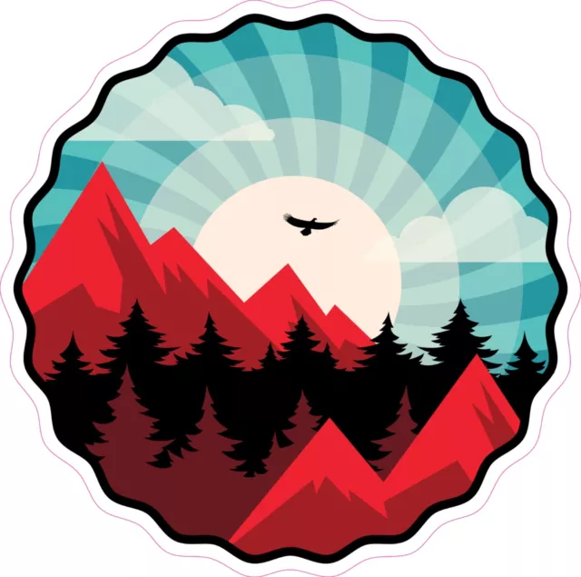 Mountain Badge Circle Logo Sticker Window Decal Phone Decal Water ...