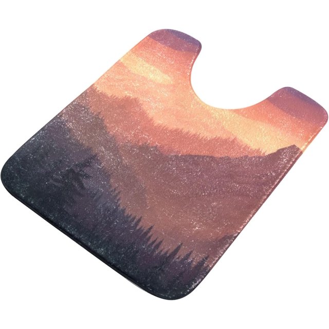 Mountain Bath Mat Non-Slip Soft and Absorbent Washable Plush Bath Floor ...