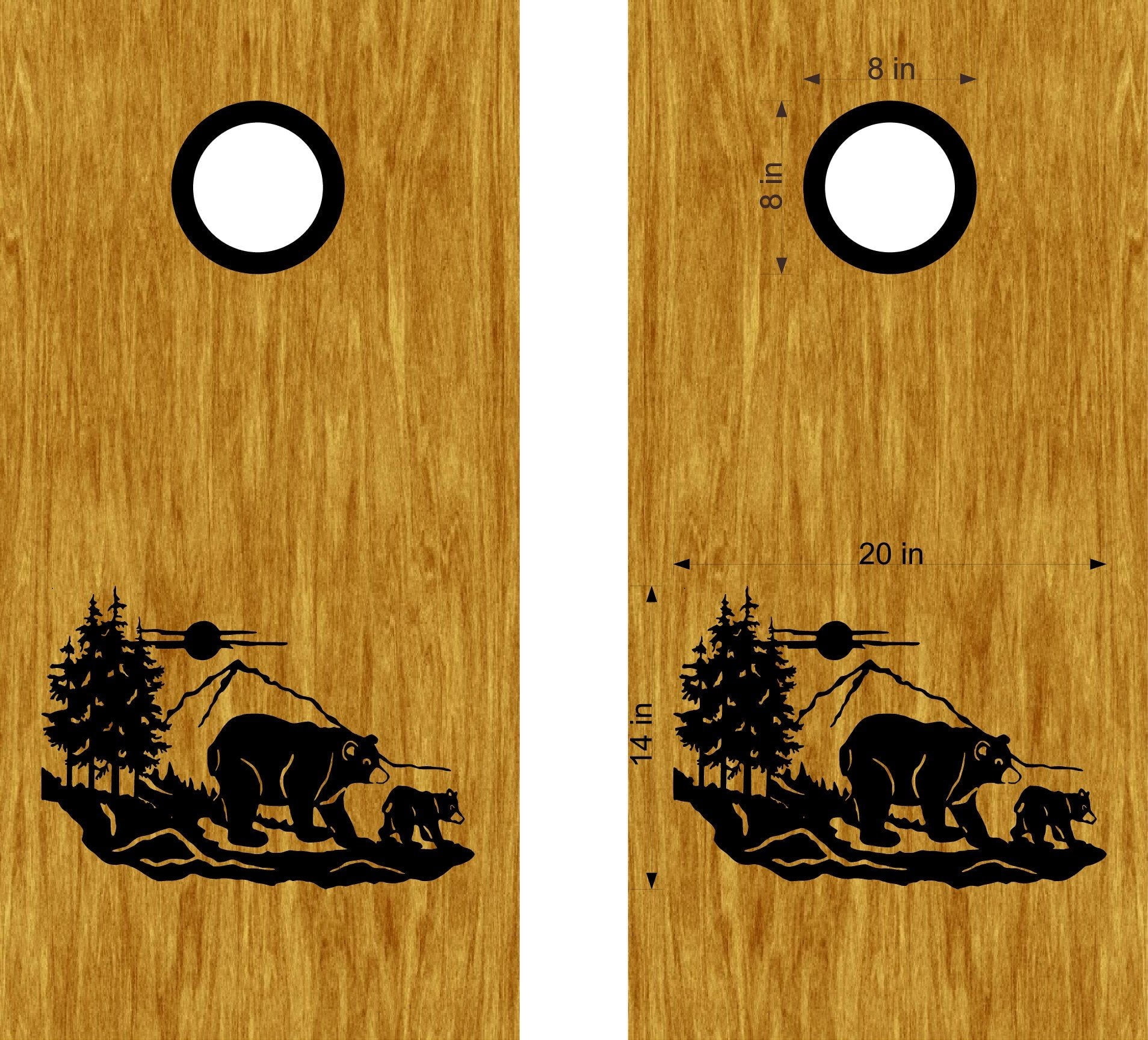 Mountain Bear Cub Cornhole Board Decals Sticker - Walmart.com