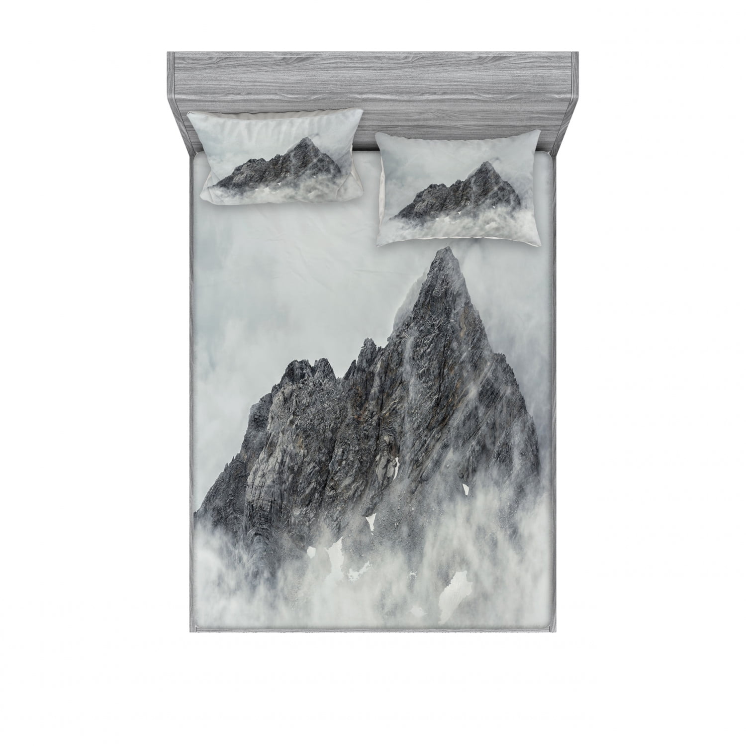 Mountain Bedding Set with Sheet & Covers, Landscape of Jade Dragon ...