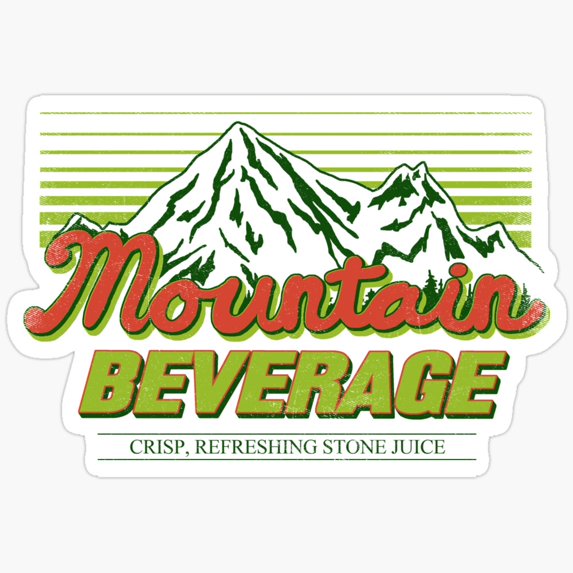 Mountain Beverage Sticker Phone Decal Water Bottle Stickers Car Decals ...