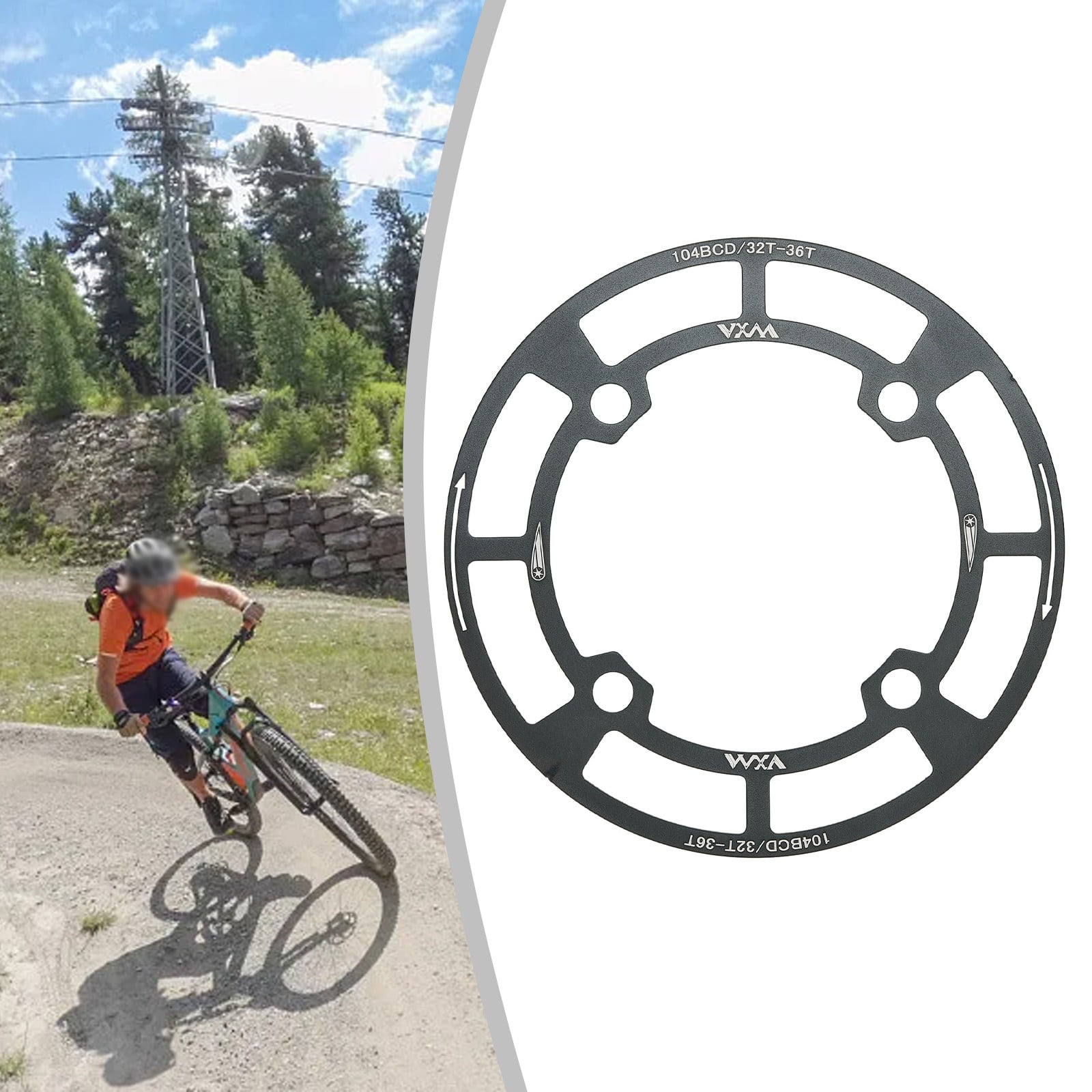 Mountain Bike BCD104mm Disc Guard Single Disc Protective Cover Chain ...