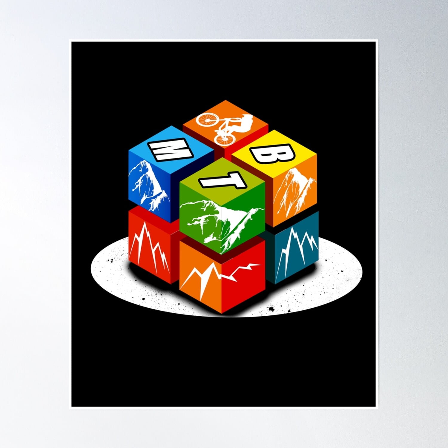 Mountain Bike Colorful Cube Mountains Mtb Poster Wall Art, Modern Wall ...