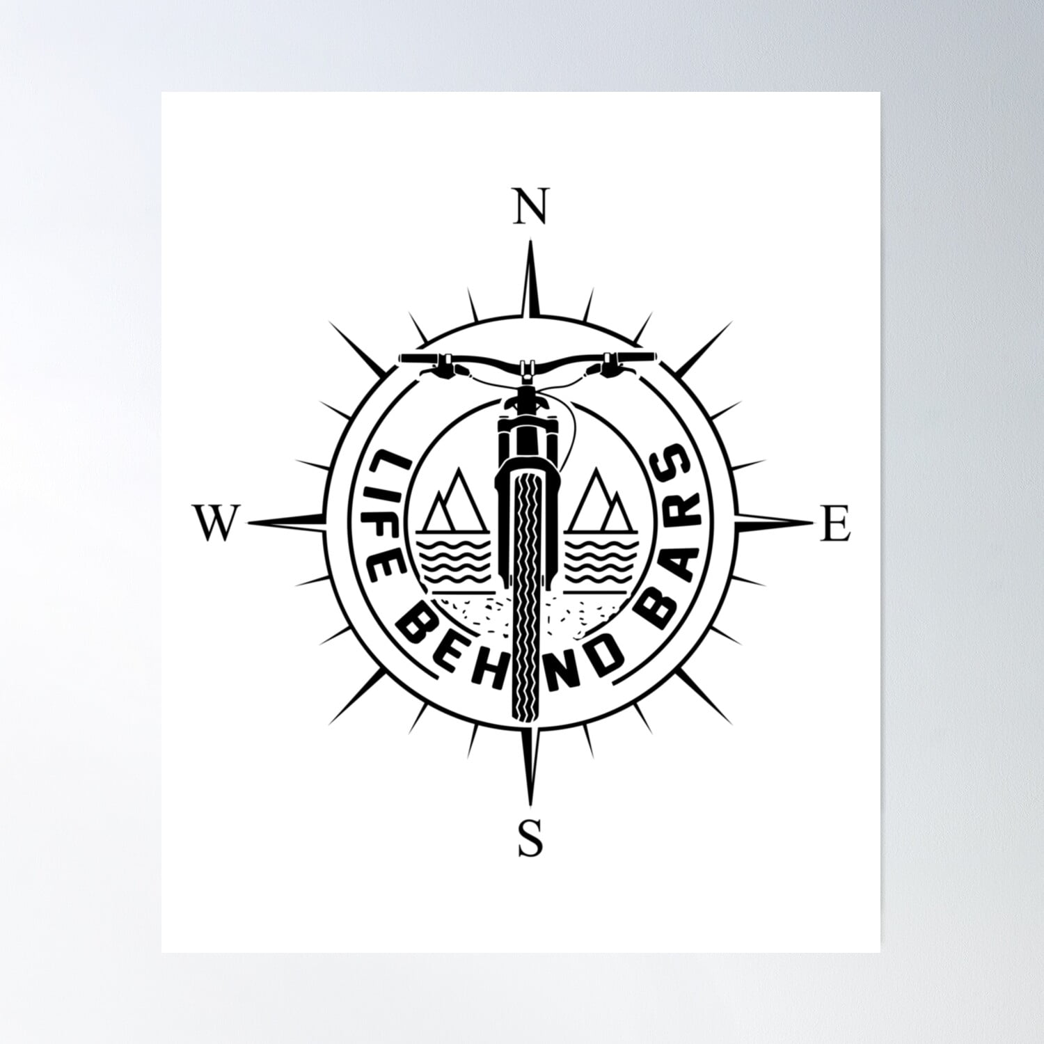 Mountain Bike Compasss : Life Behind Bars Poster Wall Art, Modern Wall ...