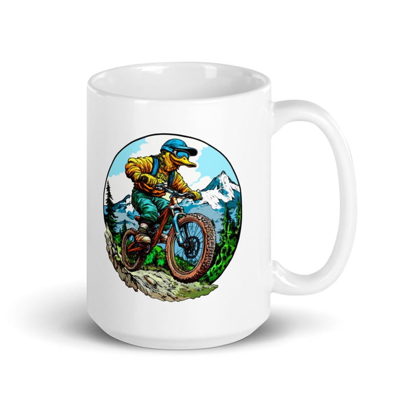 Mountain Bike Duck Mug - Hilarious Gift for Cyclists & Duck Fans ...