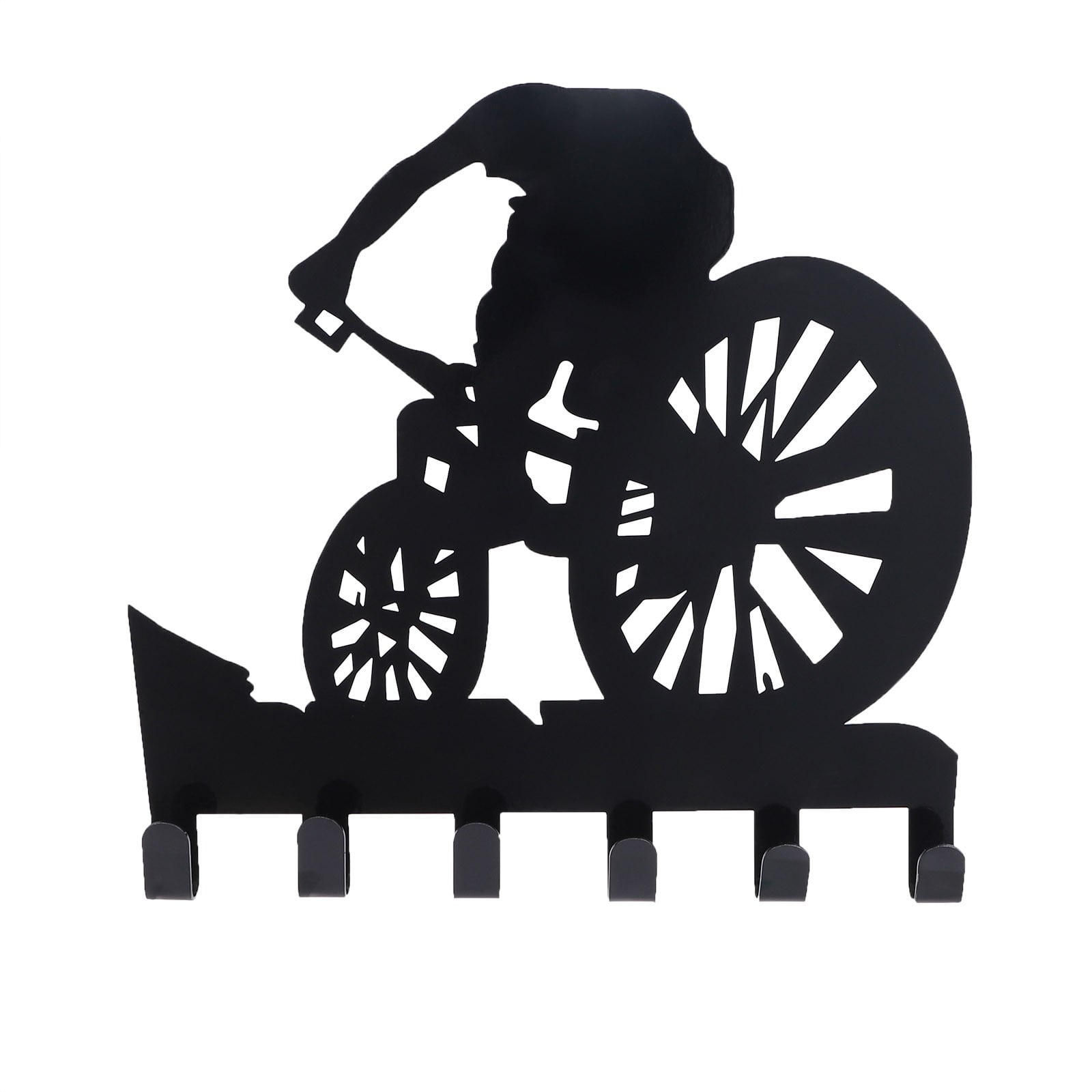 Mountain Bike Gear Rack - Metal Wall Decor, Steel Construction, Black ...