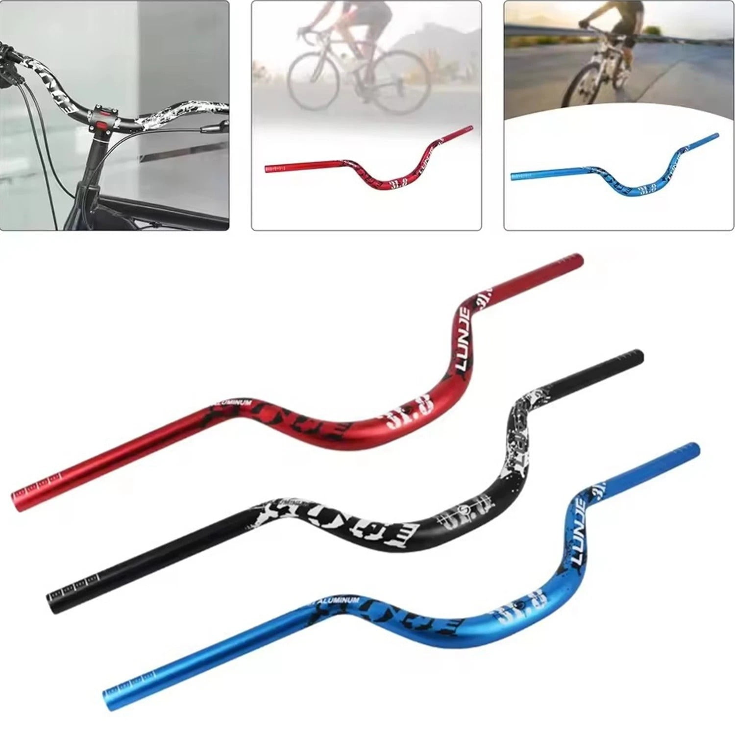 Mountain Bike MTB Handlebars 30/90mm Rise 720mm Long Bicycle Riser for ...