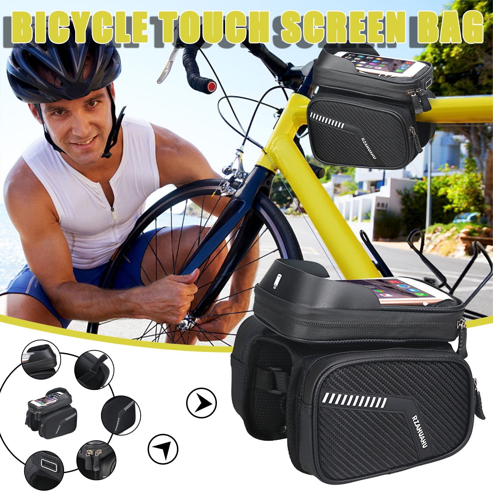 Mountain Bike Mobile Phone Touches Screen Bag Storage Bag Riding ...