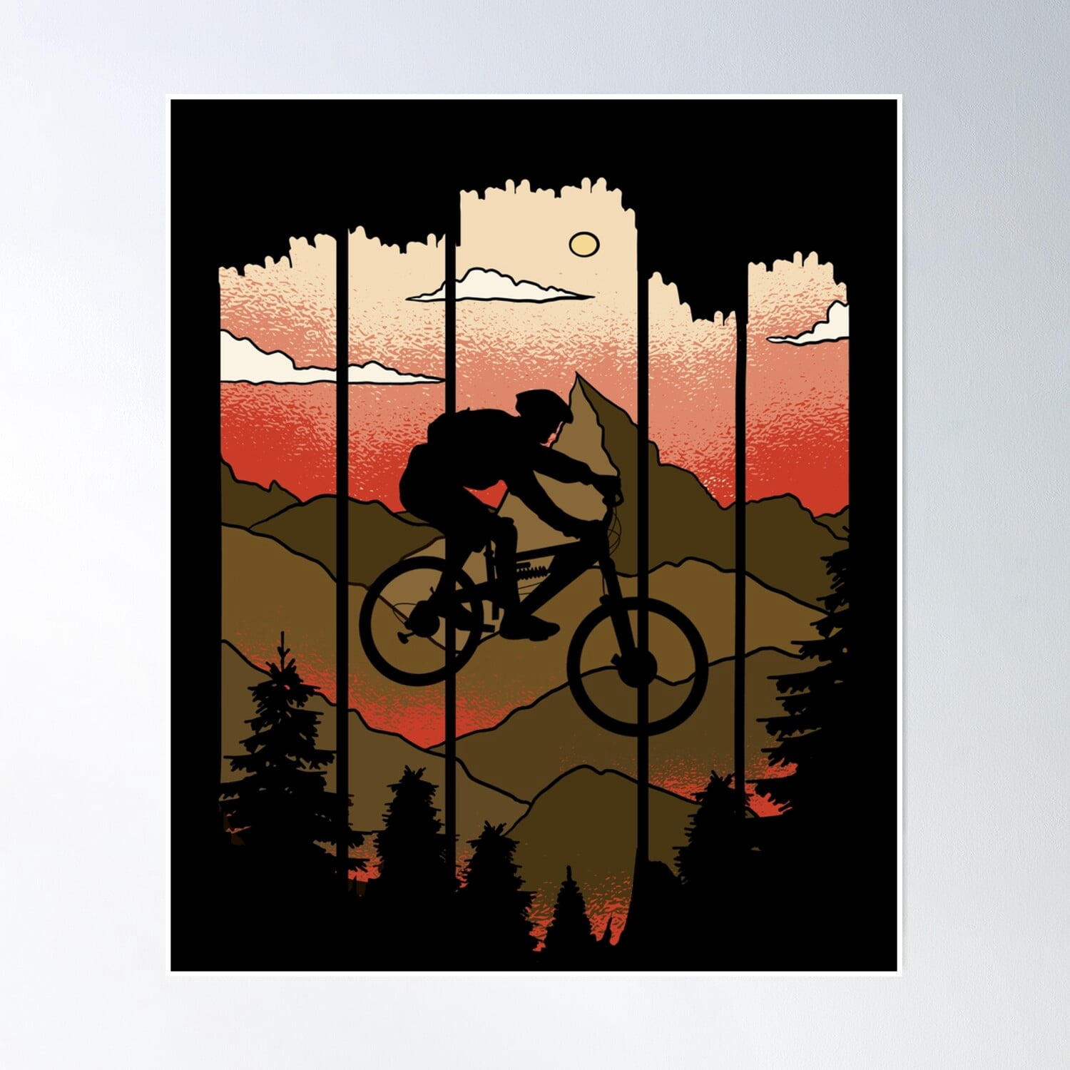 Mountain Bike Mtb Downhill Vintage Mountainbike Biking Poster Wall Art ...