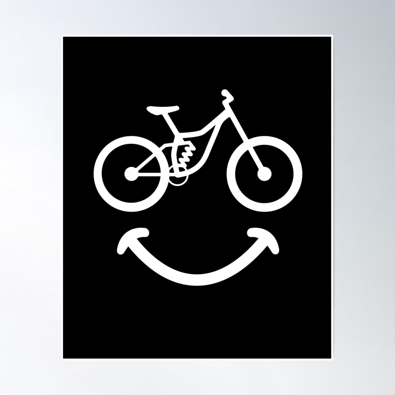 Mountain Bike Smiley Mtb Happy Face For Mountain Biker Poster Wall Art ...