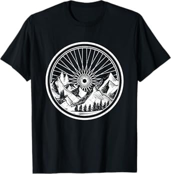Mountain Bike Wheel - Bicycle MTB Rider Cyclist Trail Riding T-Shirt ...