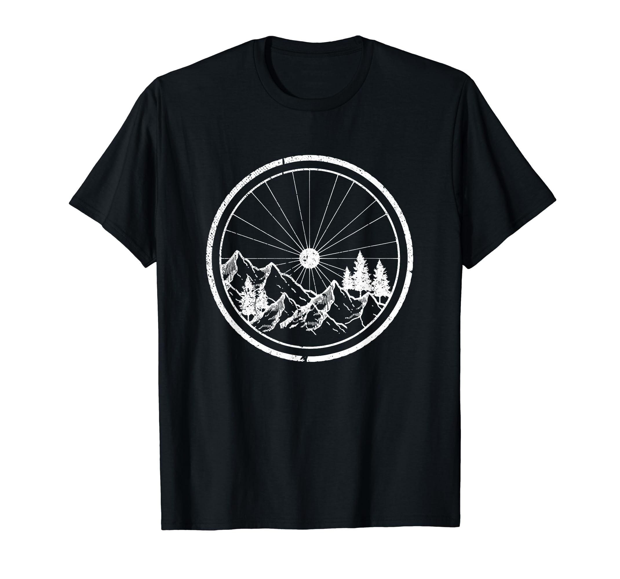 Mountain Bike Wheel Graphic T-Shirt Men Women Unisex Cycling Gear Tee ...