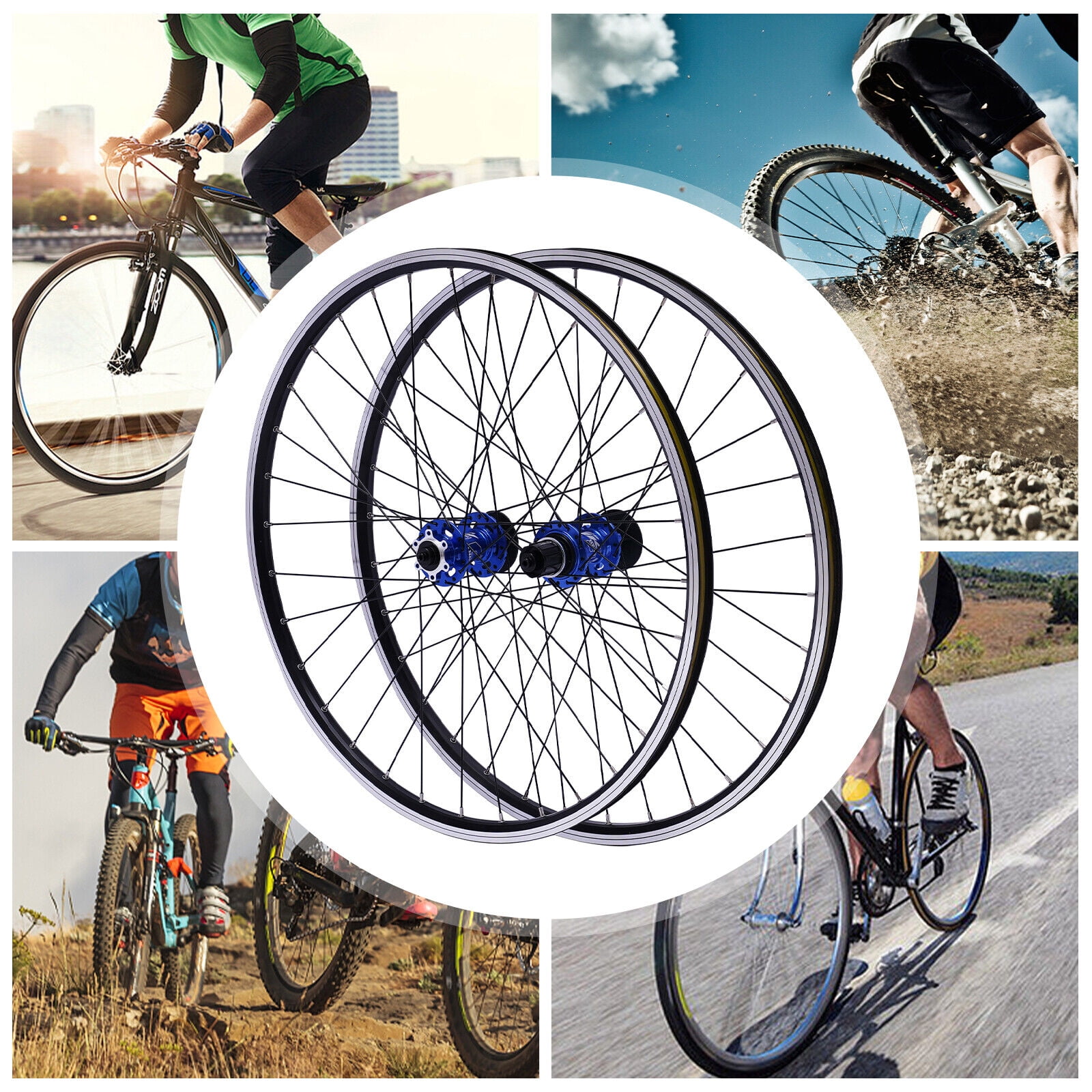 Mountain Bike Wheelset 27.5 Inch, Aluminum Alloy Dual Six-Hole Disc ...