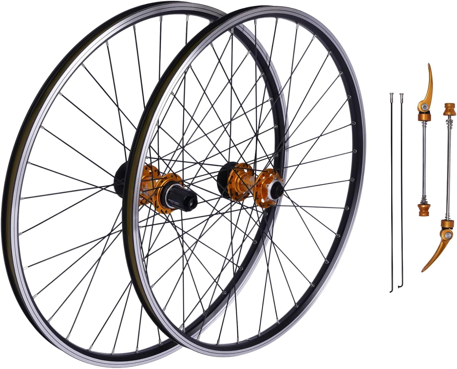 Mountain Bike Wheelset 29 Inch, Aluminum Alloy Disc Brake MTB Wheelset Quick Release Double Six ...