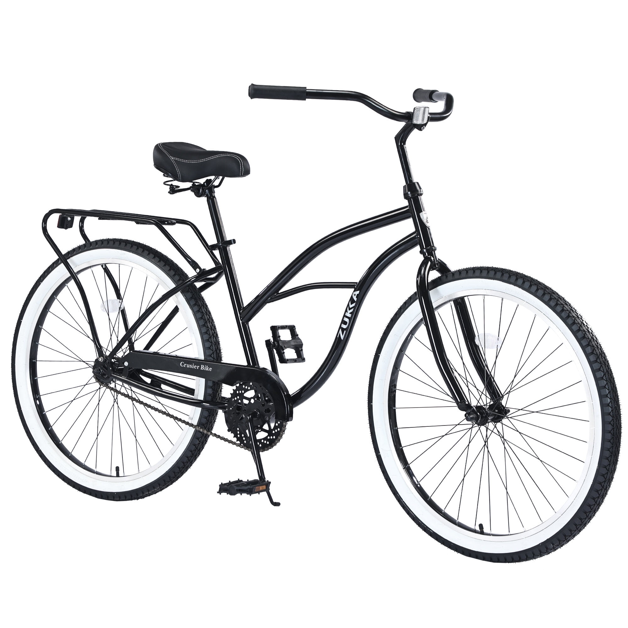 Mountain Bikes Single Speed Bicycles 26"Inch,Steel Frame, Wide Wheels ...