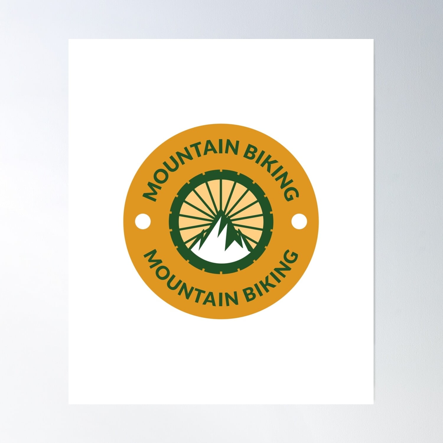 Mountain Biking Badge Mtb Tire Circle Design Poster Wall Art, Modern ...