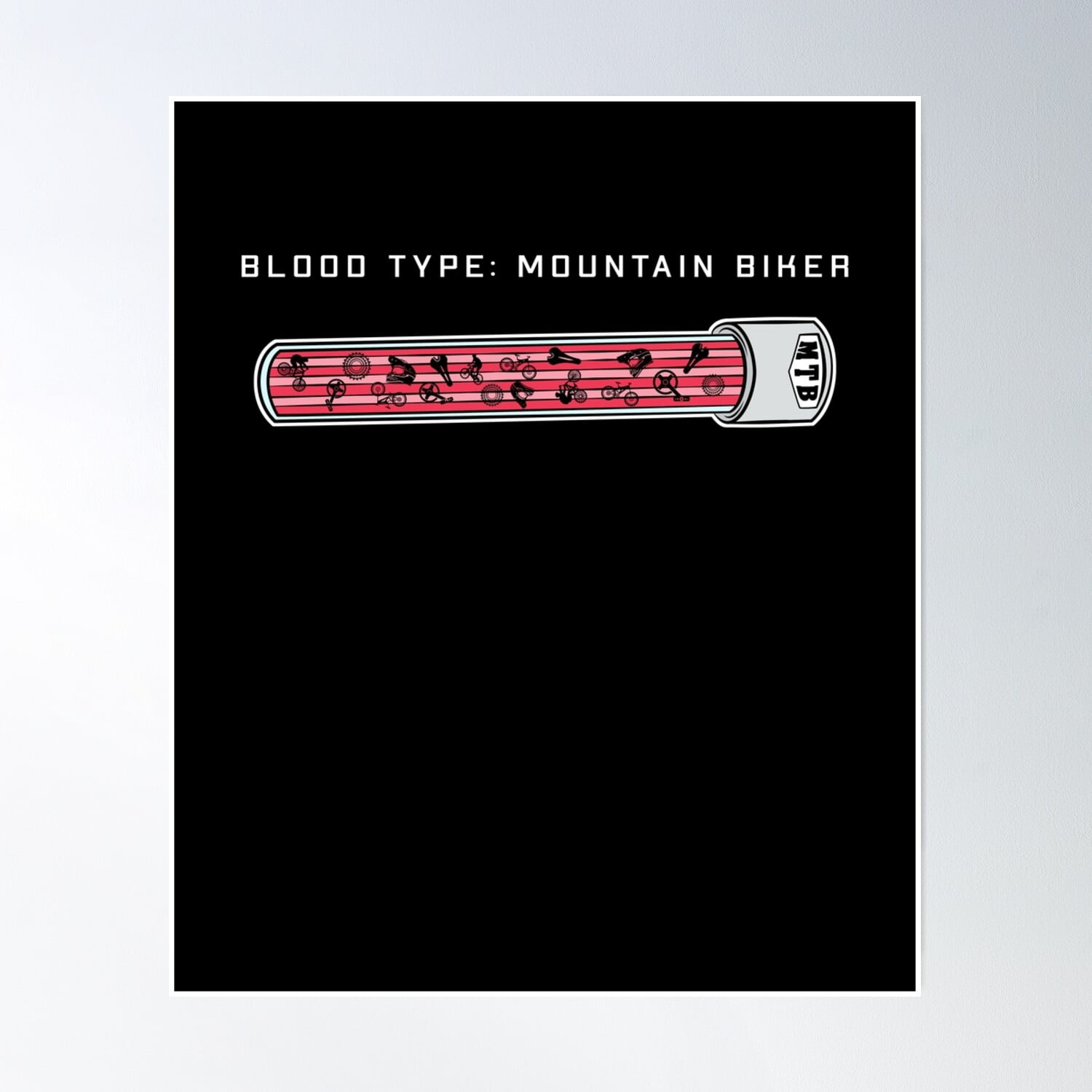 Mountain Biking Blood Typ Mtb Rider Poster Wall Art, Modern Wall Decor ...