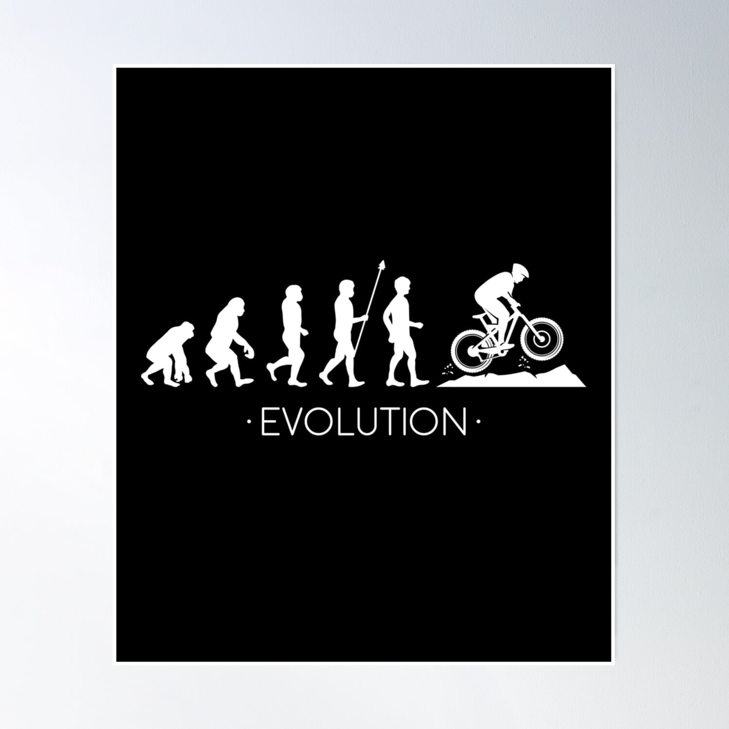 Mountain Biking Evolution Poster Wall Art, Modern Wall Decor, 24x36 ...