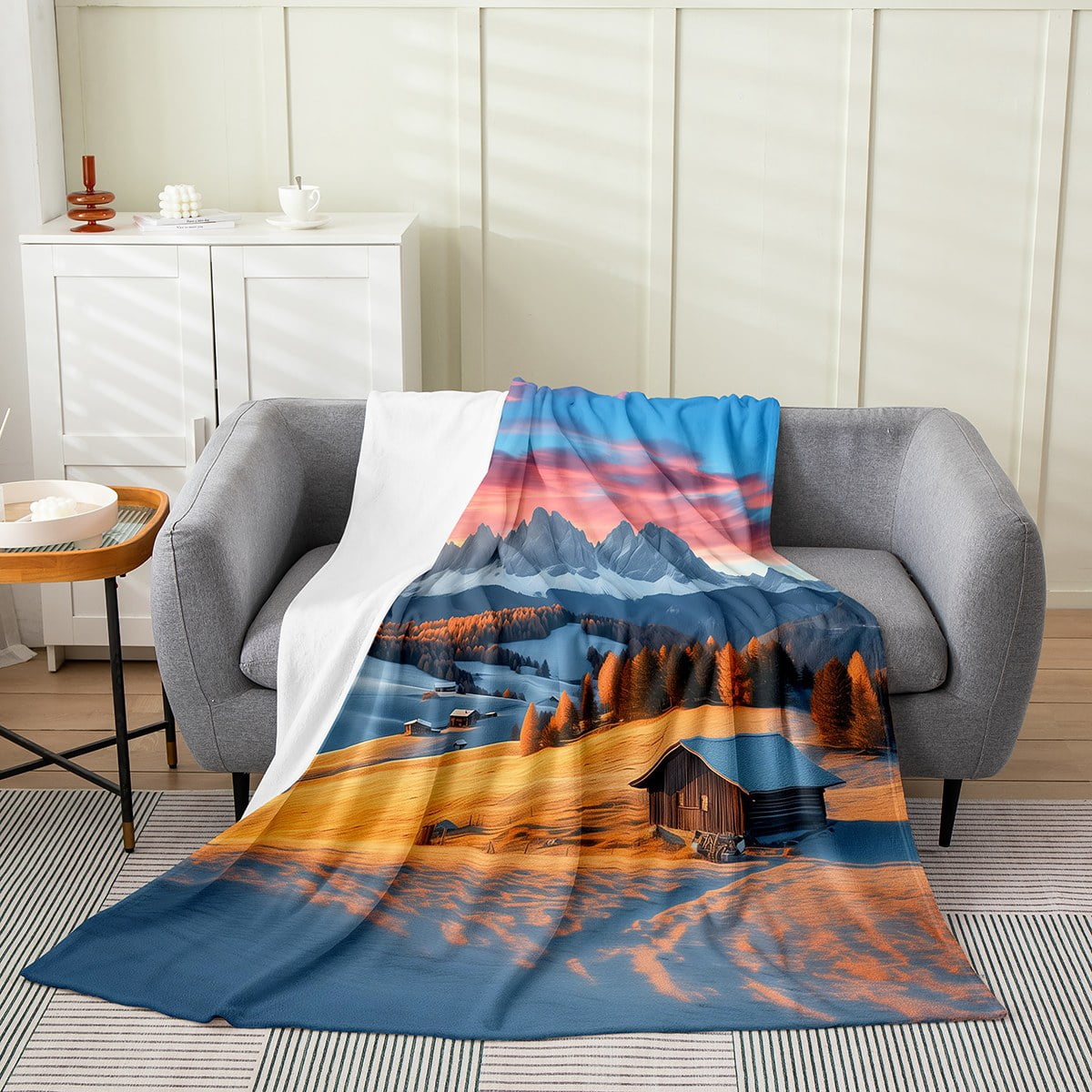Mountain Blanket 40x50,Country Farmhouse Throw Blanket For Adult Teens ...