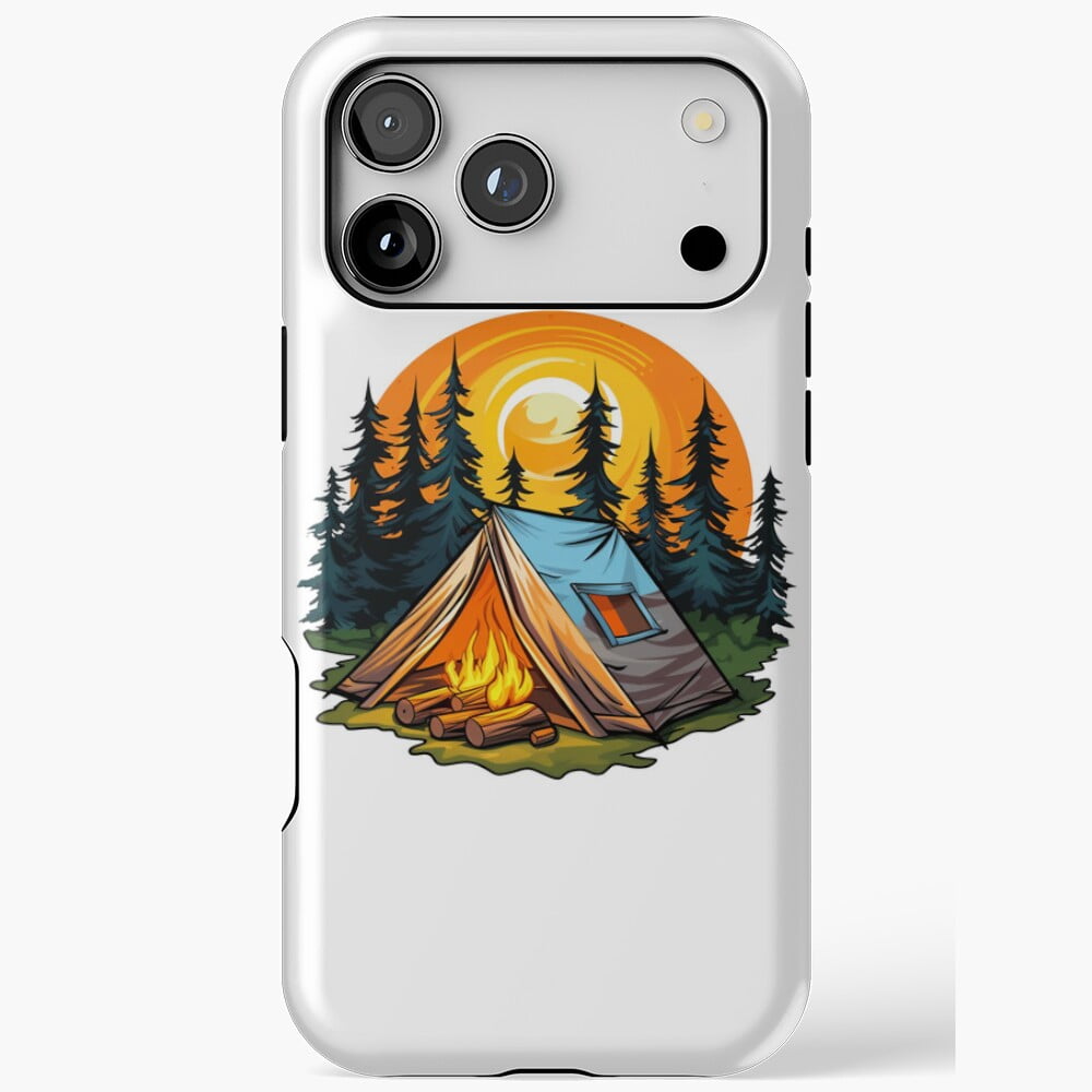 Mountain Campfire with Tent Adventure Scene Phone Case for iPhone 11 ...